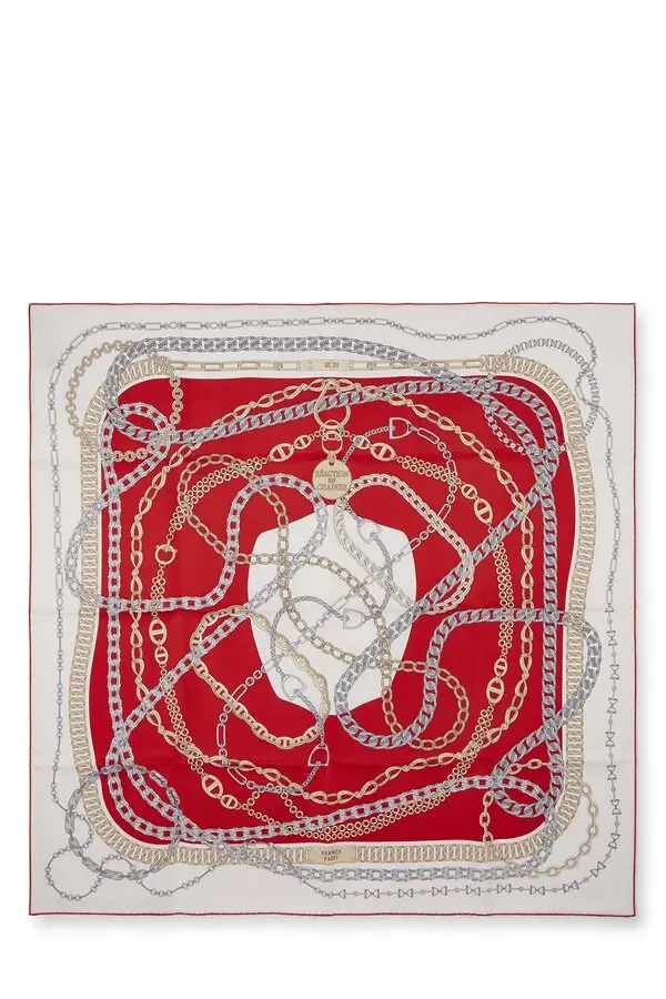 HERMES カレ90 REACTION en CHAINES Hermes Scarf Reaction En Chaine 90 cm Silk black Carre