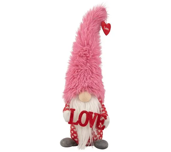 NORTHLIGHT 18' Fluffy Faux Fur 'love' Valentine S Day Gnome - One-color