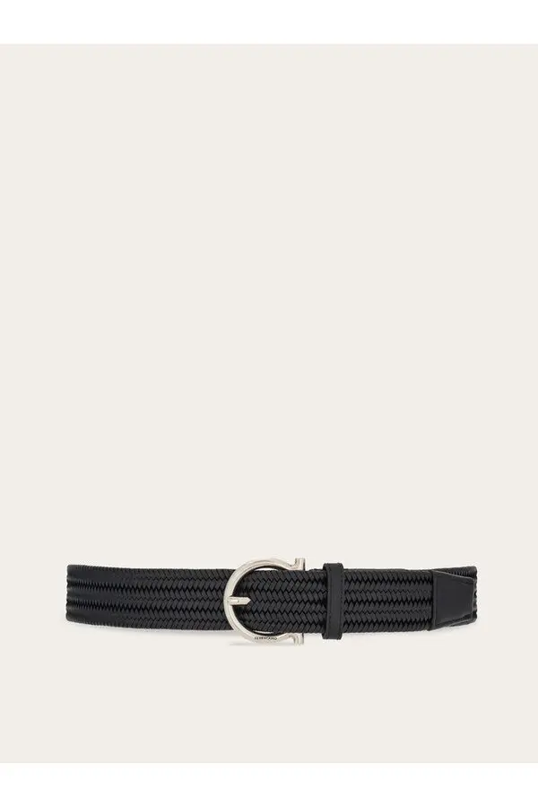 Ferragamo Braided Fixed Belt - Black | Editorialist display picture 2