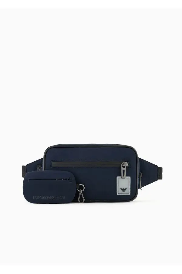 Buy Emporio Armani Men Travel Essentials Nylon Belt Bag - Navy At 40% Off |  Editorialist