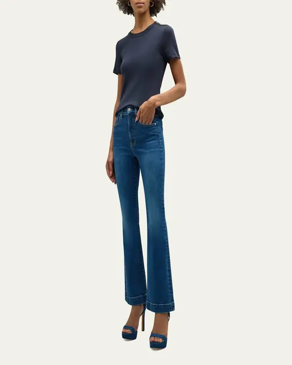 Veronica Beard Carson Flare Jeans - Dkblue