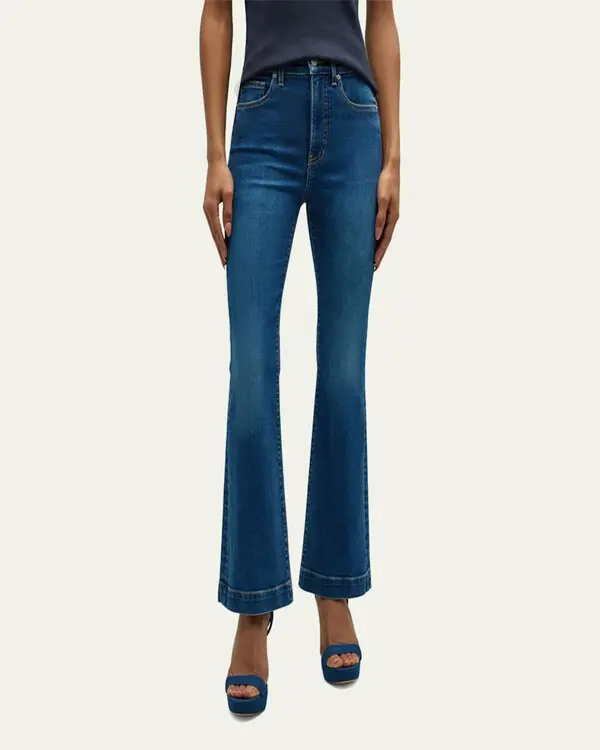 Veronica Beard Carson Flare Jeans - Dkblue