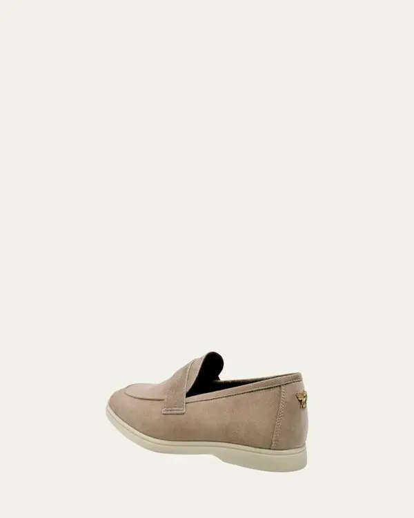 BOUGEOTTE Suede Penny Loafers - Light Beige
