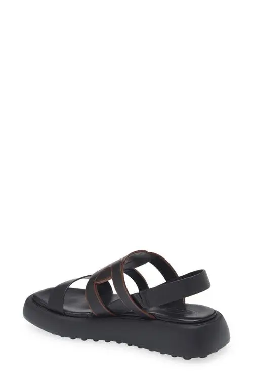 TOD'S Kate Chain Slingback Sandal - Nero