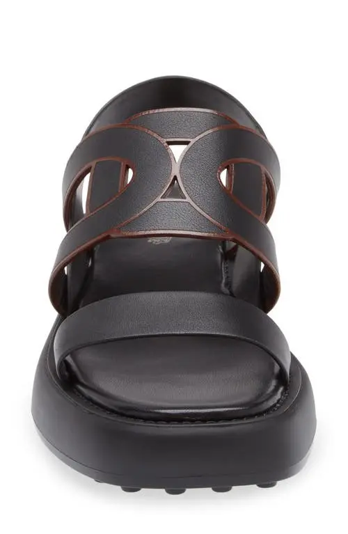 TOD'S Kate Chain Slingback Sandal - Nero