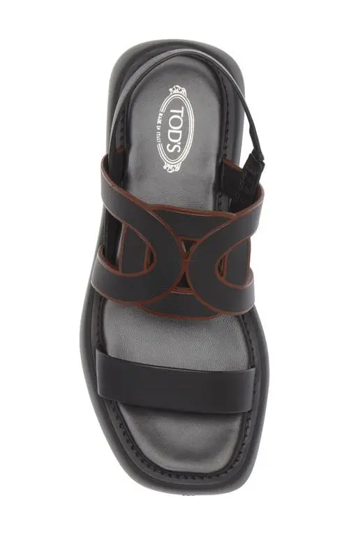 TOD'S Kate Chain Slingback Sandal - Nero