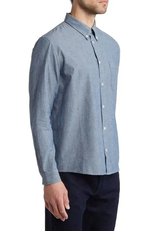 A.p.c. Edouard Organic Cotton Chambray Button-down Shirt
