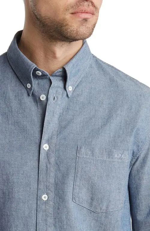A.p.c. Edouard Organic Cotton Chambray Button-down Shirt