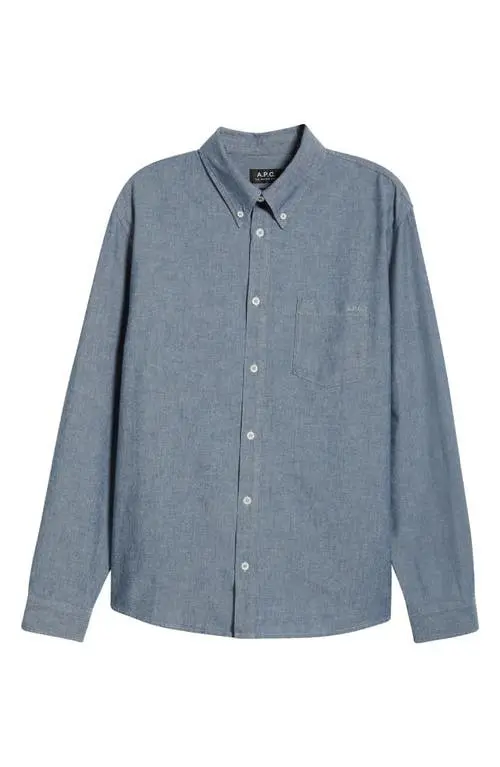 A.p.c. Edouard Organic Cotton Chambray Button-down Shirt