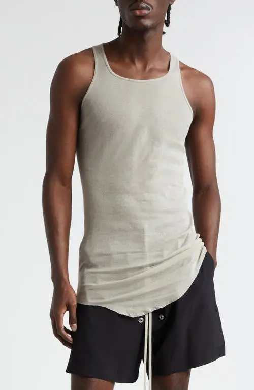 Rick Owens Longline Cotton Tank Top - Pearl