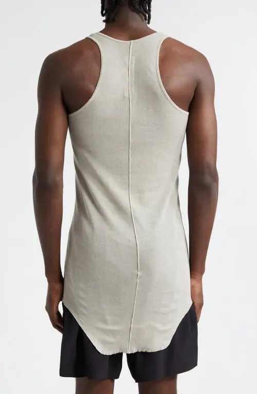 Rick Owens Longline Cotton Tank Top - Pearl
