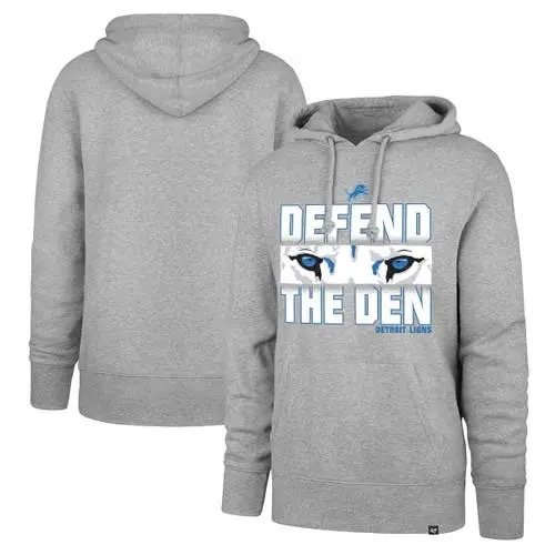 '47 47 Detroit Lions Regional Headline Pullover Hoodie - Gray