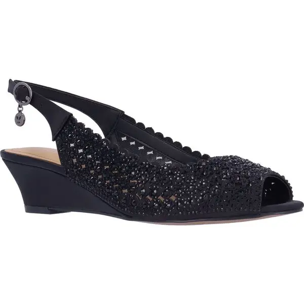 J. Reneé Malorie Wedge Slingbacks - Black