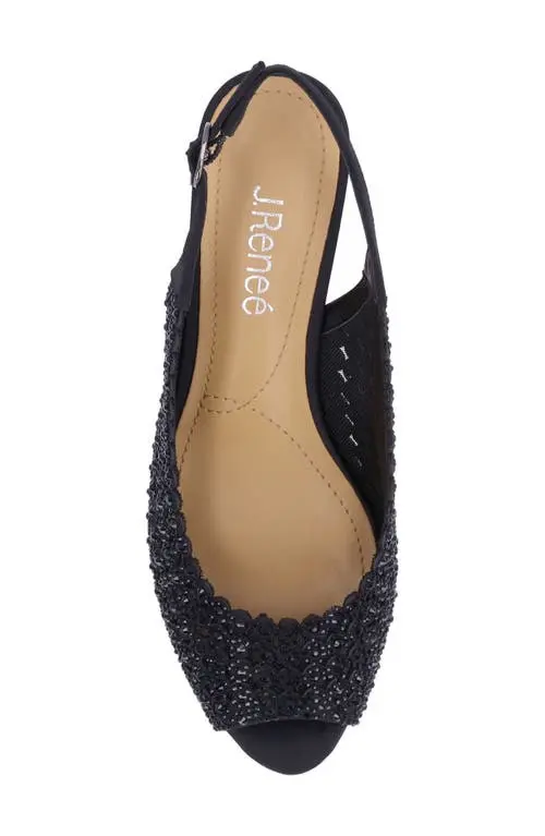 J. Reneé Malorie Wedge Slingbacks - Black