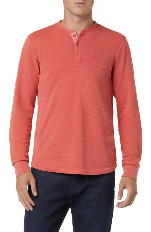 Joe's Jeans Double Face Thermal Henley Shirt - Mineral Red