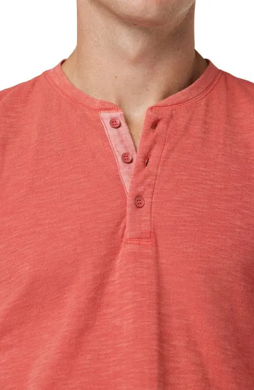 Joe's Jeans Double Face Thermal Henley Shirt - Mineral Red
