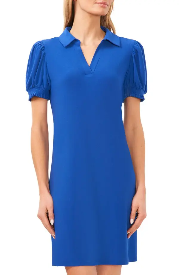 CECE DUPRAZ Knit Polo Minidress - Deep Royal Blue