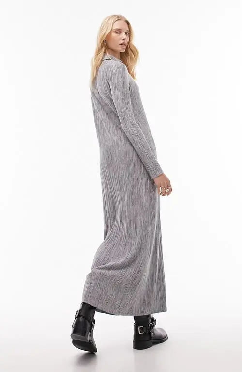 long sleeve midi dress topshop Topshop Jersey Ribbed Long Sleeve Midi Dress, Size 10 Us in Black