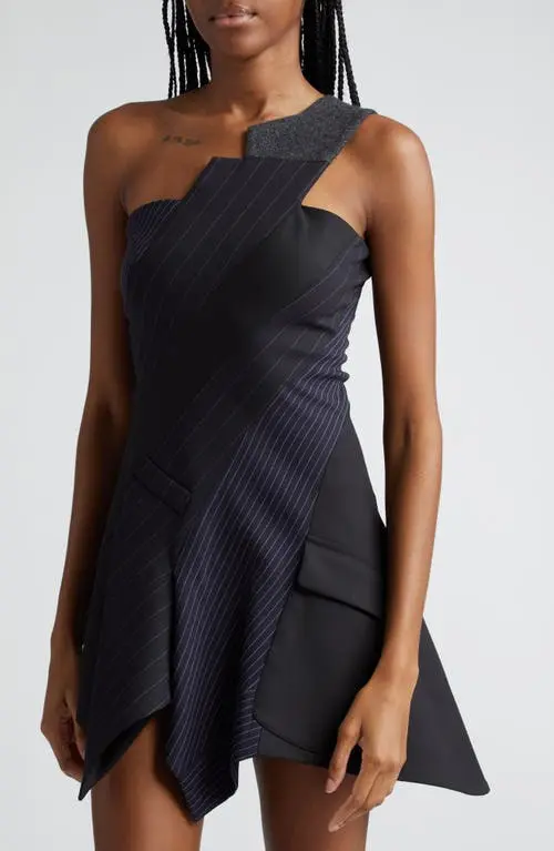 monse deconstructed one shoulder suiting dress Monse One Shoulder Dresses for Women