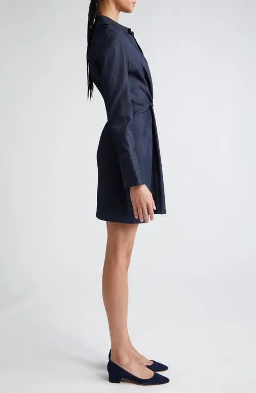 Cinq À Sept Mckenna Twist Front Long Sleeve Denim Minidress - Indigo