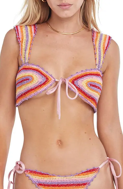 CAPITTANA Lucy Crochet Bikini Top - Purple Multicolor