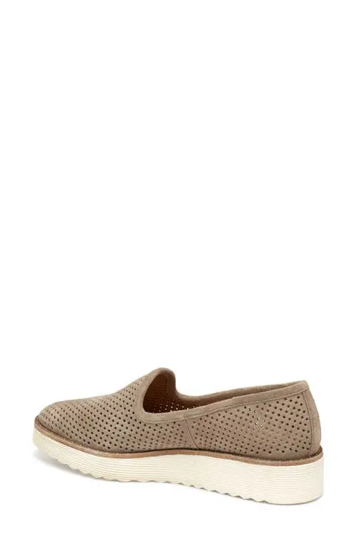 Johnston & Murphy Mitzi Perforated Venetian Loafer - Taupe Suede