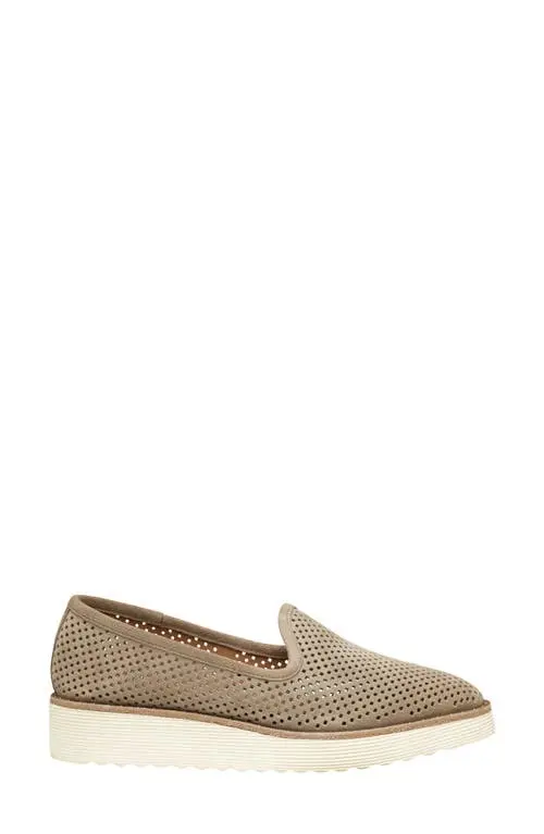 Johnston & Murphy Mitzi Perforated Venetian Loafer - Taupe Suede