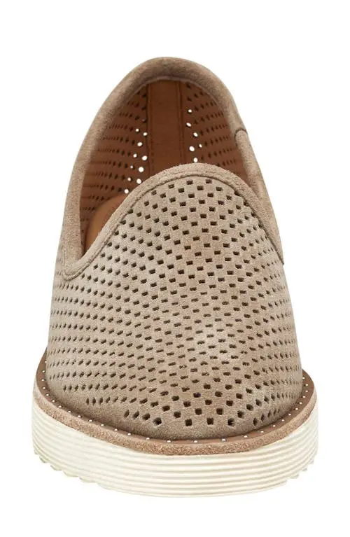 Johnston & Murphy Mitzi Perforated Venetian Loafer - Taupe Suede