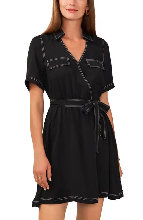 Vince Camuto Collared Wrap Minidress