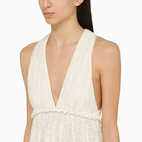 chinese dress ladies Philosophy // White Lace Stripe Dress  VSP Consignment