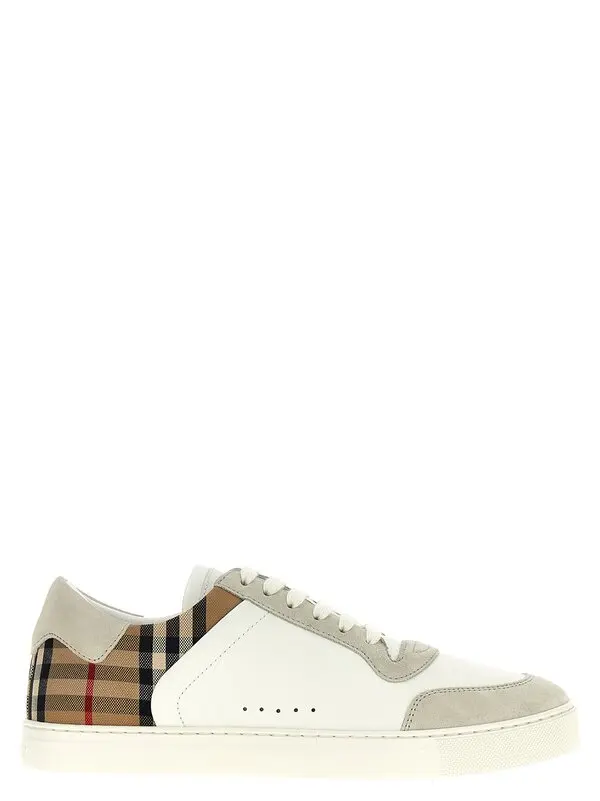 Burberry Check Sneakers - White