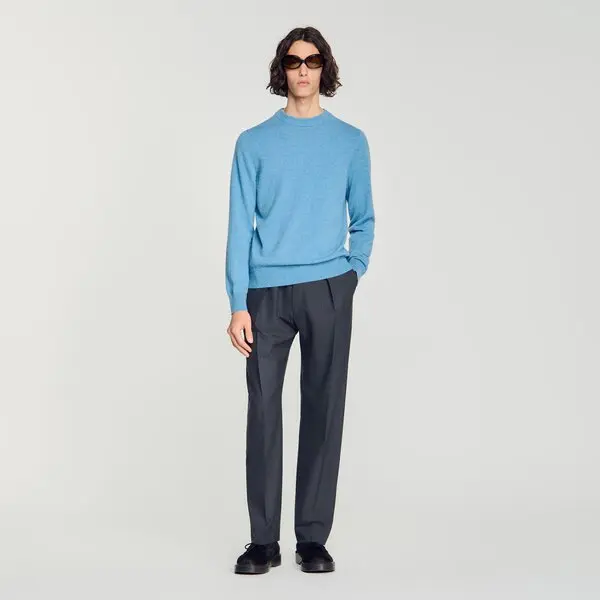 Sandro Cashmere Pullover Sweater - Chambray