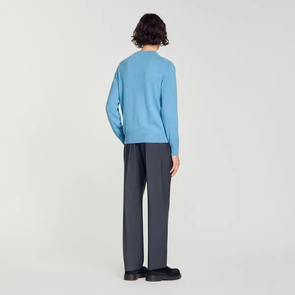 Sandro Cashmere Pullover Sweater - Chambray