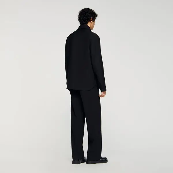 Sandro Polyester Oversized Shirt With Classic Collar And Button Fastening