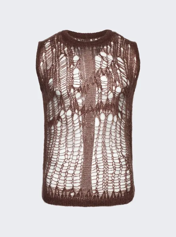Rick Owens Spider Knit Tank Top - Henna