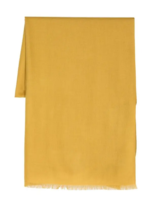 N.peal Cashmere Frayed-trim Pashmina Shawl - Yellow