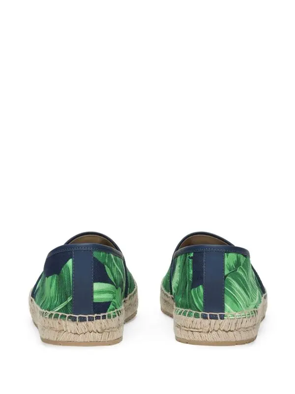 Dolce & Gabbana Leaf-print Canvas Espadrilles