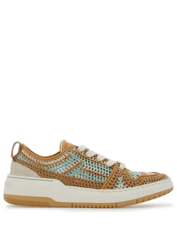 FERRAGAMO Panelled Macramé Sneakers
