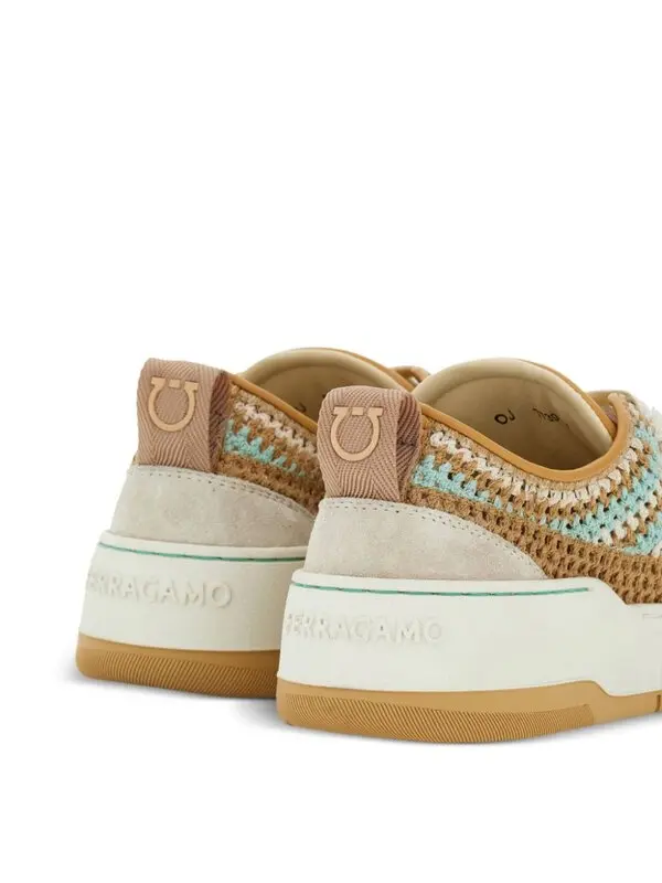 FERRAGAMO Panelled Macramé Sneakers