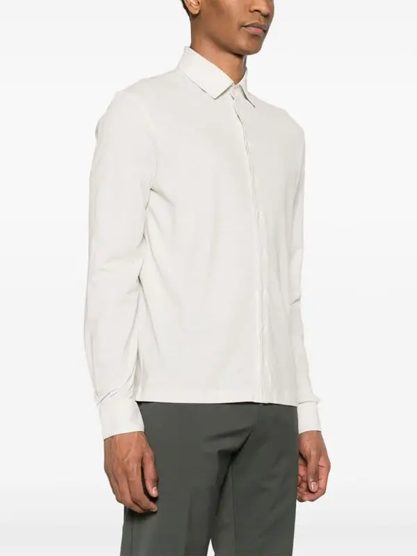 Herno Spread-collar Cotton Shirt - Neutrals