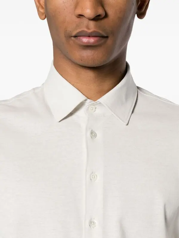 Herno Spread-collar Cotton Shirt - Neutrals