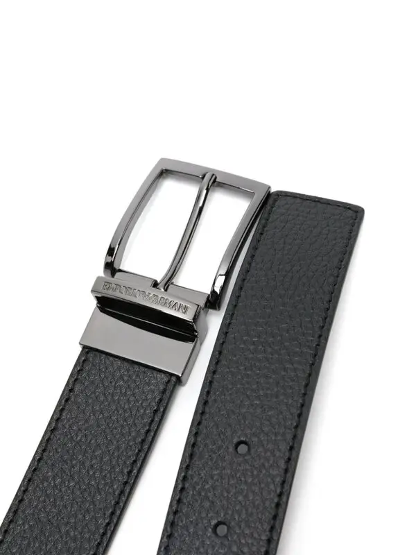 Emporio Armani Reversible Leather Belt - Black