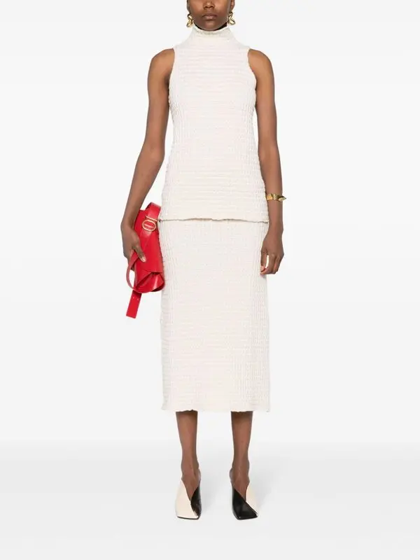 JIL SANDER Waffle-knit Midi Skirt