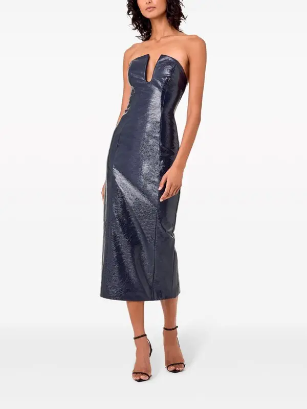 NICHOLAS Katherine Faux-leather Midi Dress