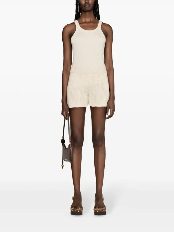 Alanui Racerback Ribbed Tank Top - Neutrals