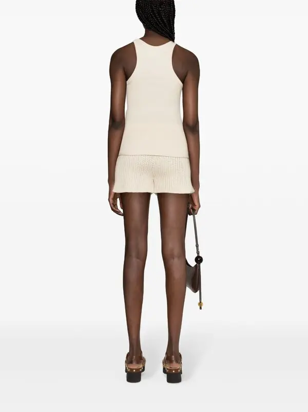 Alanui Racerback Ribbed Tank Top - Neutrals