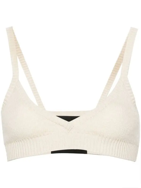 Alanui Ribbed Triangle Bralette - Neutrals