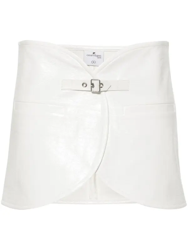 COURREGES Ellipse Vinyl Mini Skirt - White