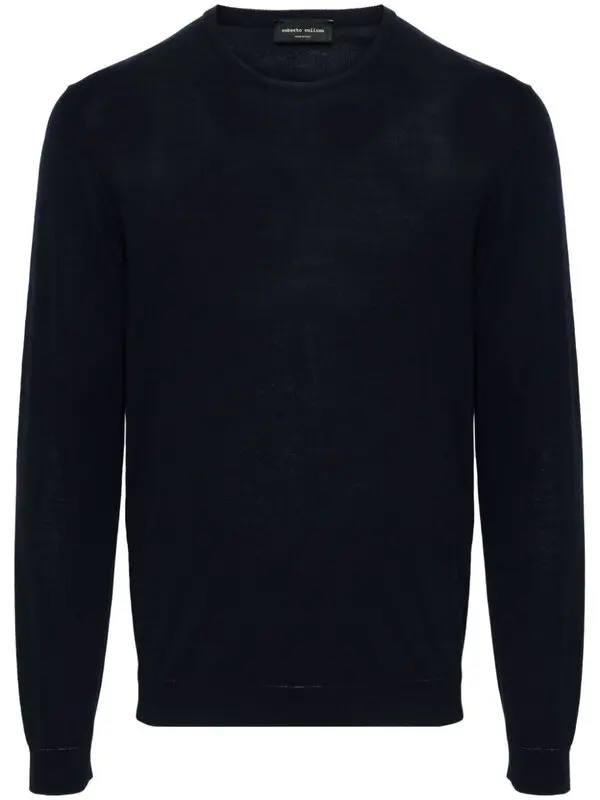 ROBERTO COLLINA Ribbed Cotton Jumper - Blue