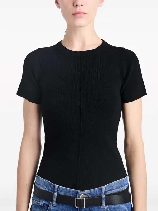 Proenza Schouler Ribbed Crew-neck T-shirt - Black